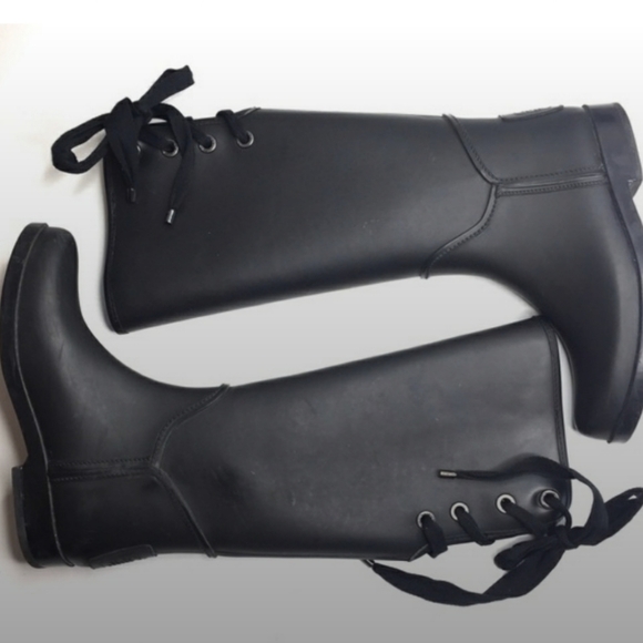 Coach | Shoes | Coach Black Rubber Boots Size 7 | Poshmark